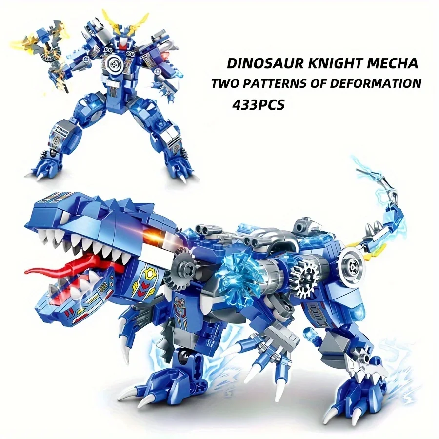 433pcs Assembly Building Blocks Mechanical Dinosaur Knight 2 Change