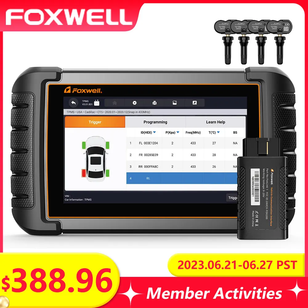 FOXWELL NT809TS TPMS Programming Tools OBD2 Car Diagnosis All System Bi-Directional 30+ Reset ...