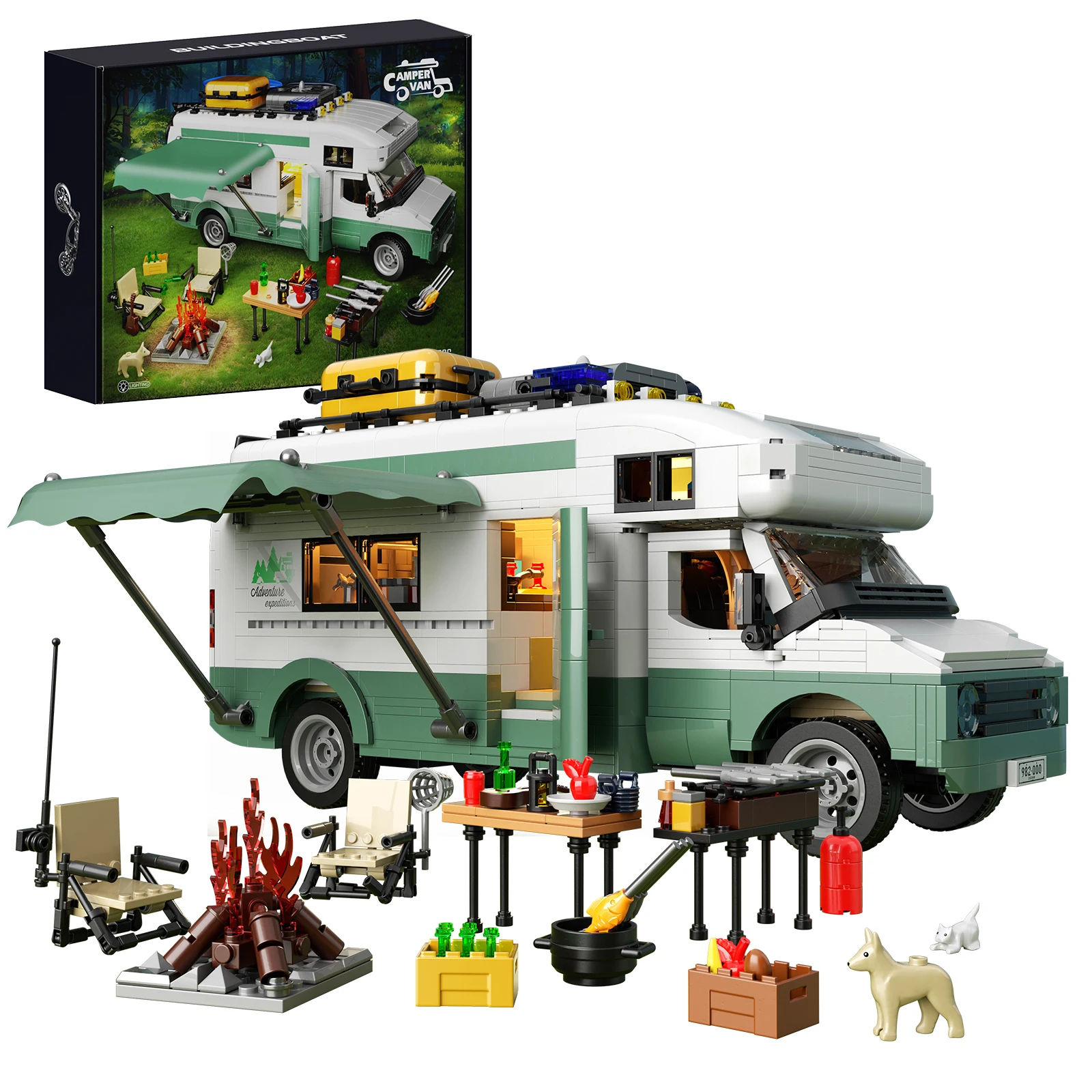 BuildMOC-NEW-Great-Vehicles-Caravan-Model-Building-Bricks-Kit-Holiday ...