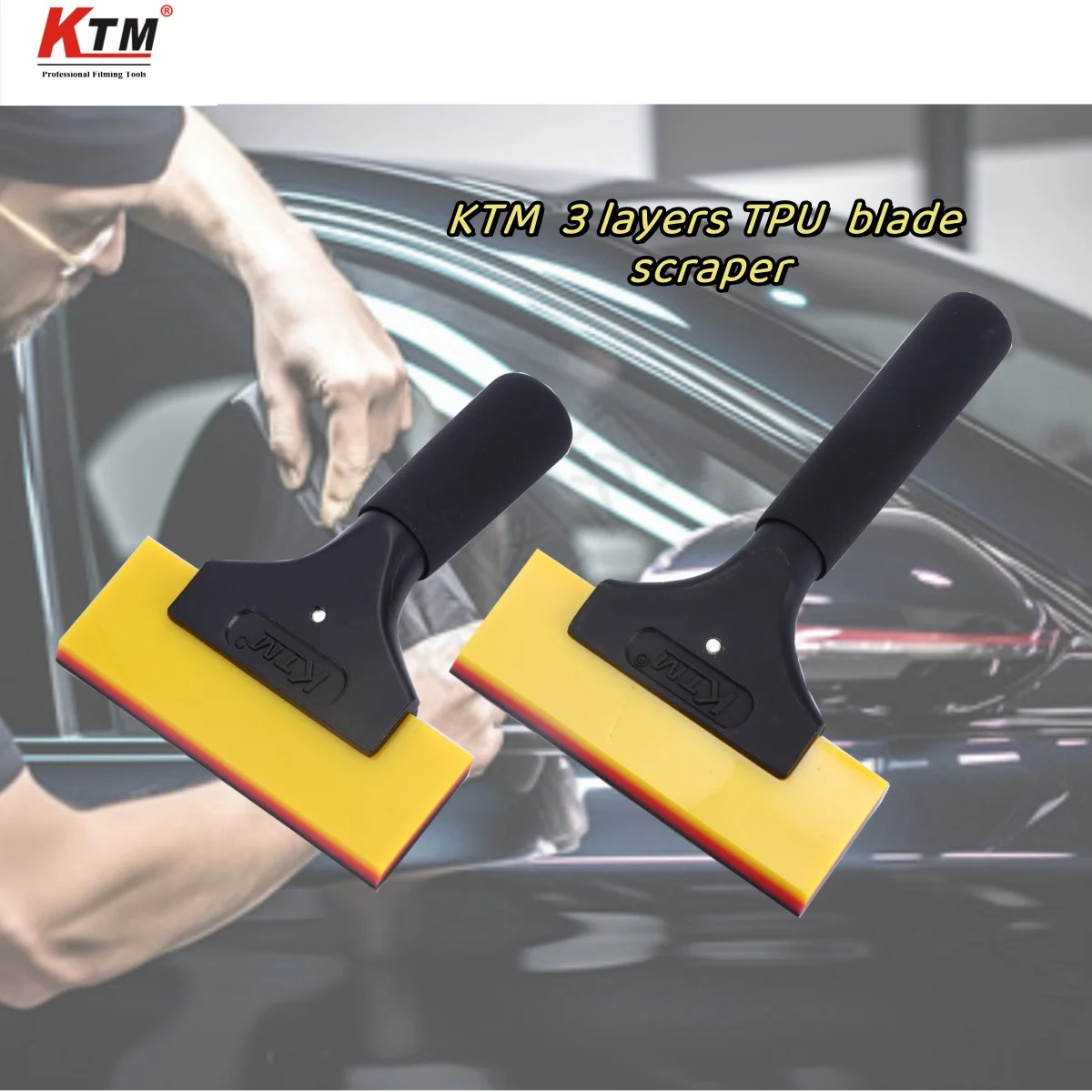 KTM New 3 Layers Tpu Blade Squeegee Double-sided Scraper Car Window ...