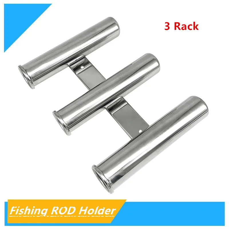 3-Tube-Rod-Holder-Triple-Marine-Stainless-Steel-Fishing-Rod-Holder-Wall ...