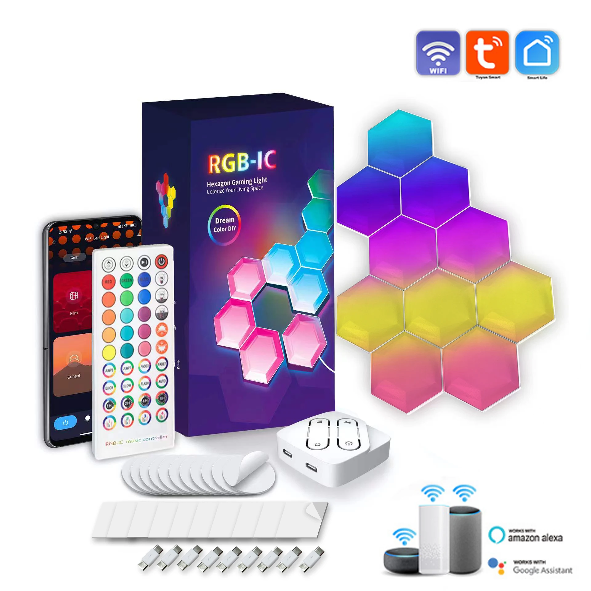 Smart-Hexagon-Lights-for-Wall-LED-Quantum-Lamp-DIY-Wi-Fi-APP-RGBIC-Home ...