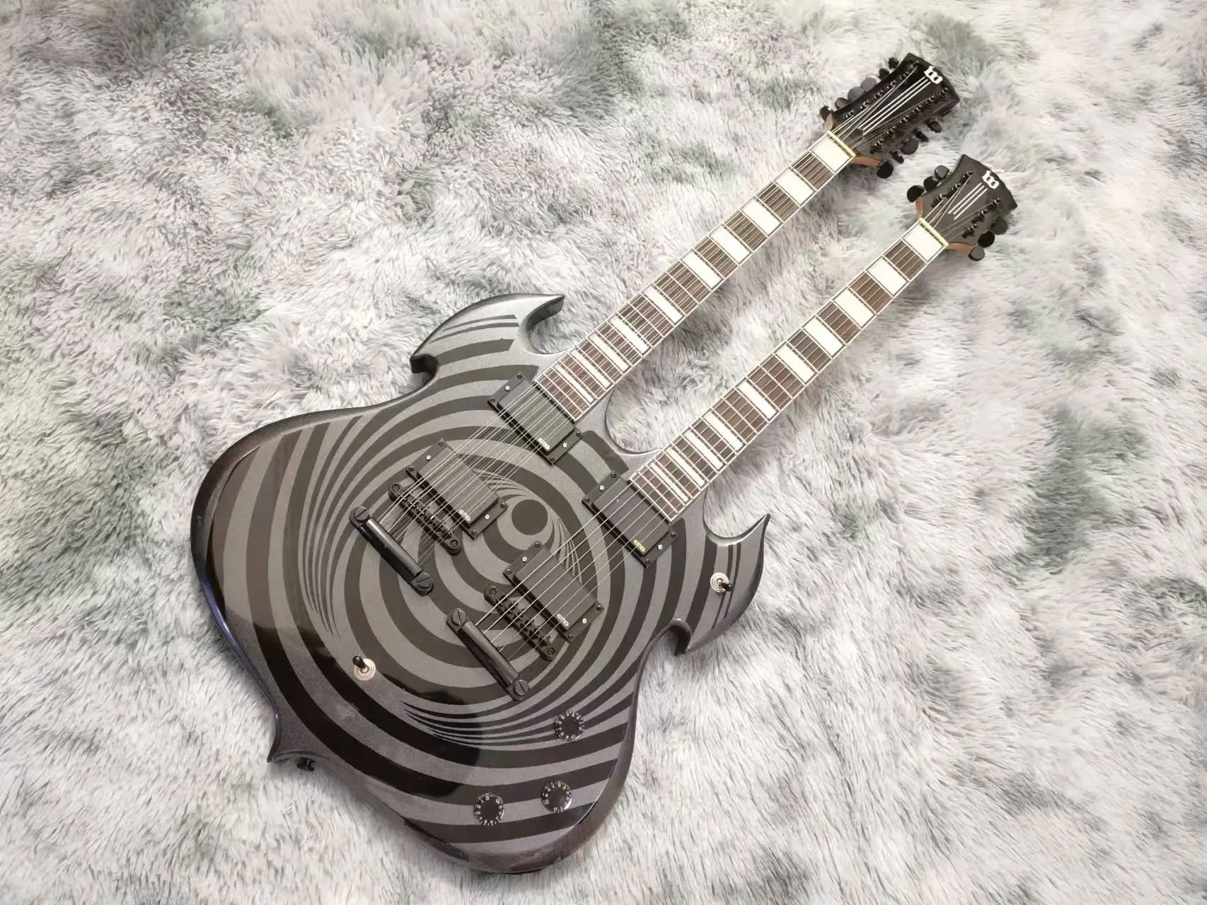 Guitare-lectrique-double-manche-12-cordes-6-cordes-anneau-Zack-parties ...