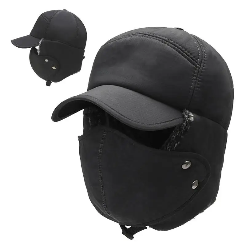 Windproof-Earflap-Hats-Caps-Fleece-Lined-Men-Trapper-Hat-Trooper-Face ...