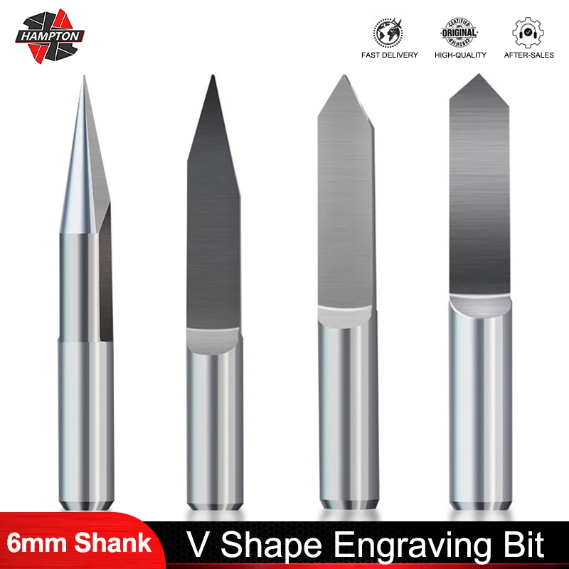 1pc-6mm-Shank-V-Shape-Engraving-Bit-Flat-Bottom-Tip-0-1-1-0mm-PCB ...