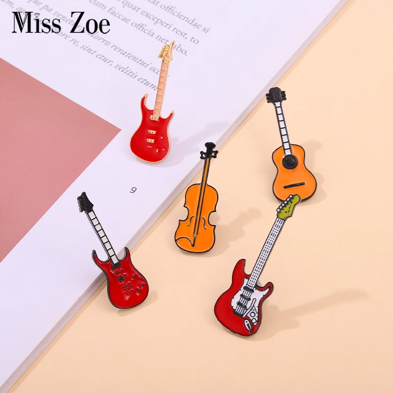 Rock-Band-Enamel-Pins-Custom-Bass-Guitar-Brooches-Musical-Instrument ...