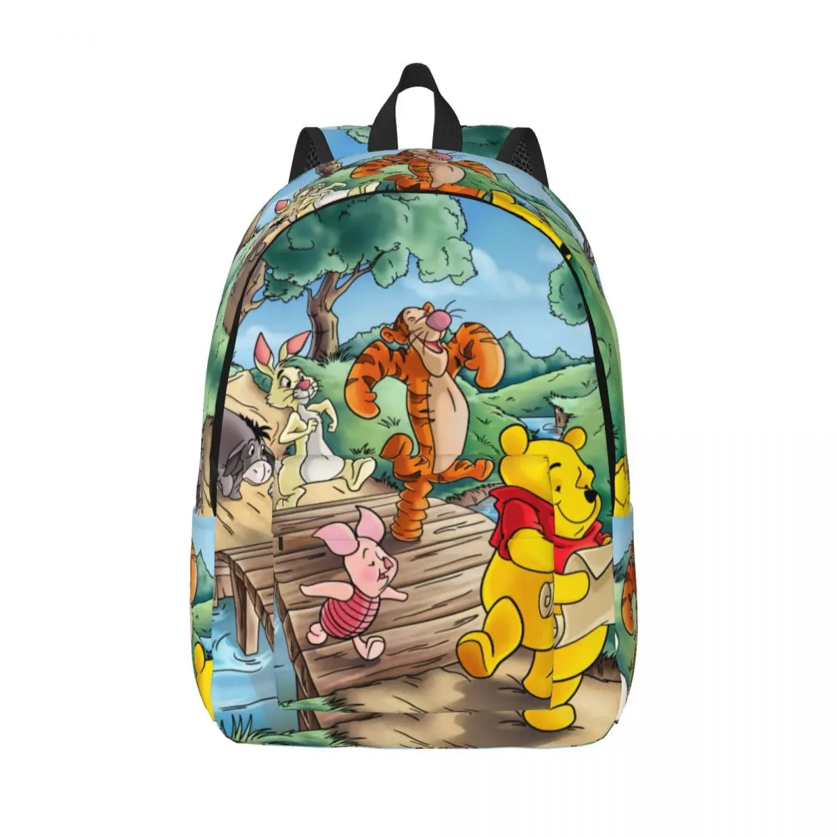 Custom Winnie Pooh Bear Manga Canvas Backpacks for Men Women Water ...