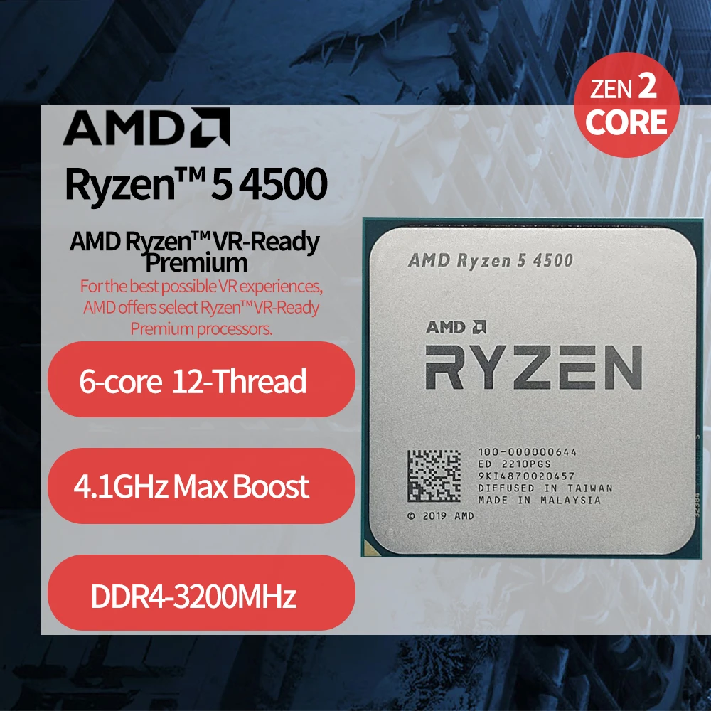 Amd ryzen 5 4500 r5 4500 3.6 ghz 6 core processador cpu de 12 linhas ...