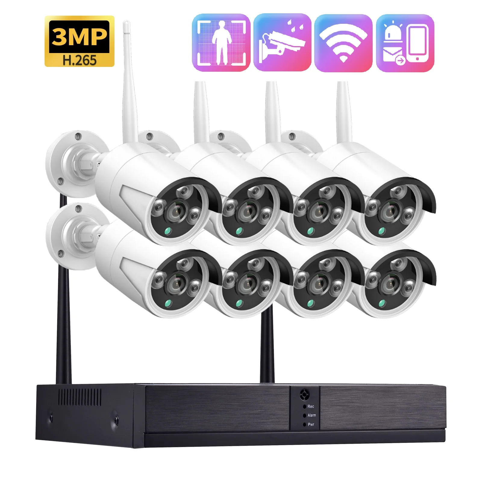 Gardenan 8CH 4K CCTV Motion Detection Home Video Surveillance Kit ...