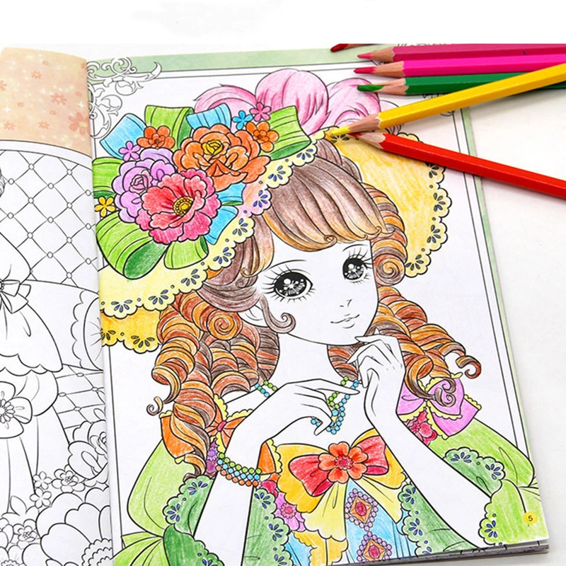 Coloring Book Children 3 Years | Beautiful Girls Coloring Book - 192 ...