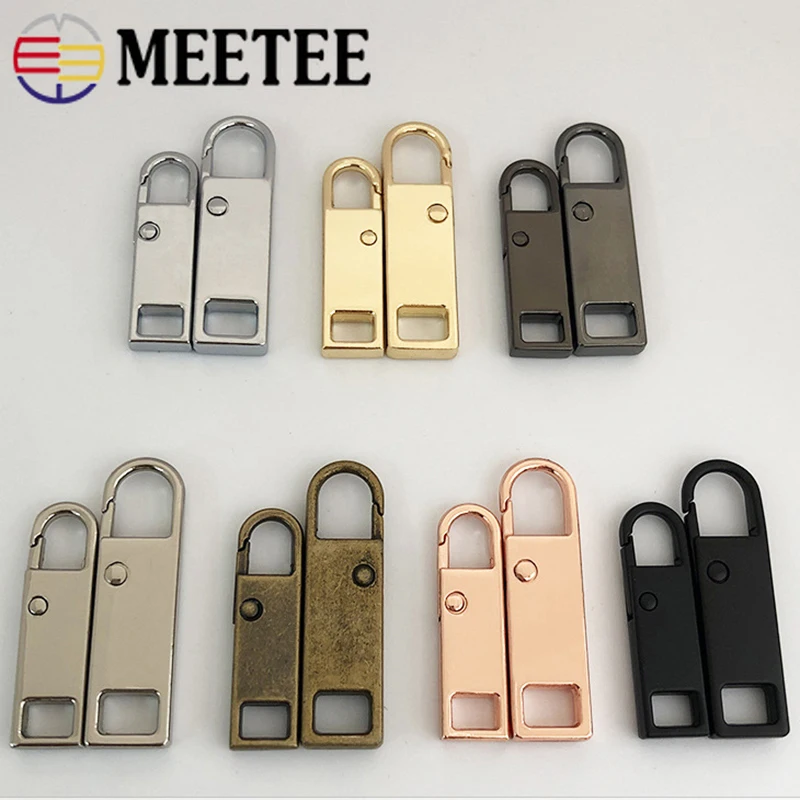 5Pcs 8.6X30mm/10X36mm 3#5#8#10# Zippers Puller Metal Zip Head Spring ...