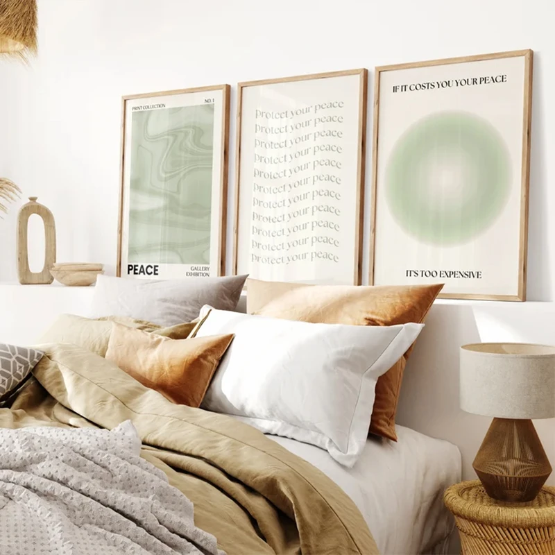 Luz-verde-Vintage-Gradiente-Poster-S-bio-Verde-Wall-Art-Pintura-Canvas ...