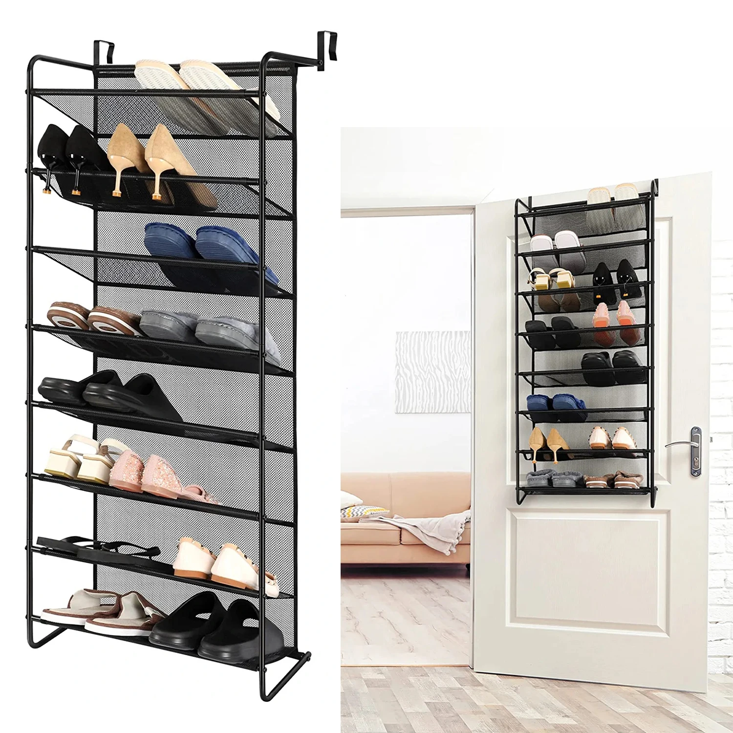 8-Tier-Shoe-Rack-Over-The-Door-Shoe-Organizer-Hanging-Shoe-Storage ...