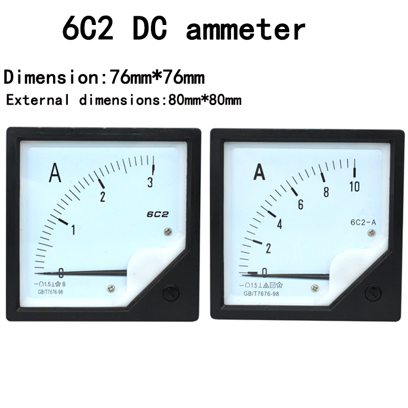 6C2 DC ammeter Pointer type 1A2A3A5A10A30A100A200A Ammeter for ...