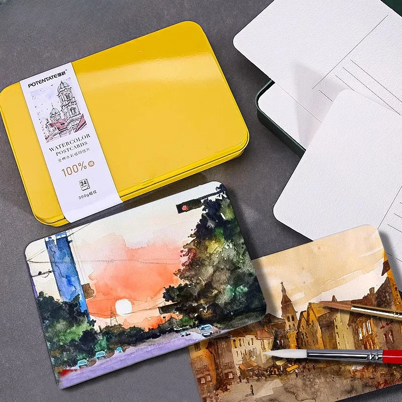 Cotton-Watercolor-Paper-Postcard-Style-Travel-Portable-Art-Painting ...