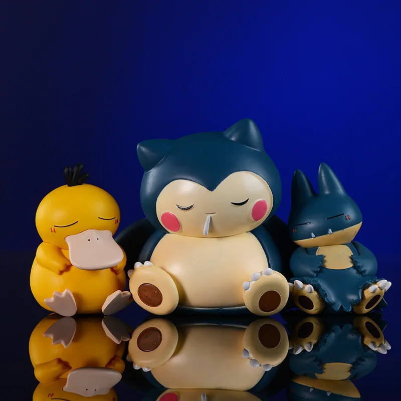 Pokemon Cute Psyduck Munchlax Snorlax Figure Toys Kawaii Anime PVC ...