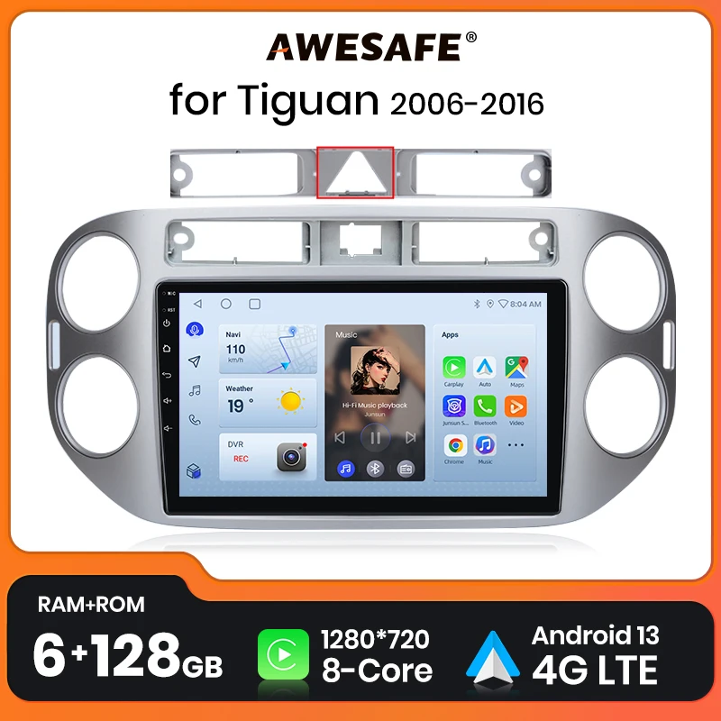 AWESAFE-PX9-Plus-Car-Radio-For-VW-Volkswagen-Tiguan-2006-2016-wireless ...
