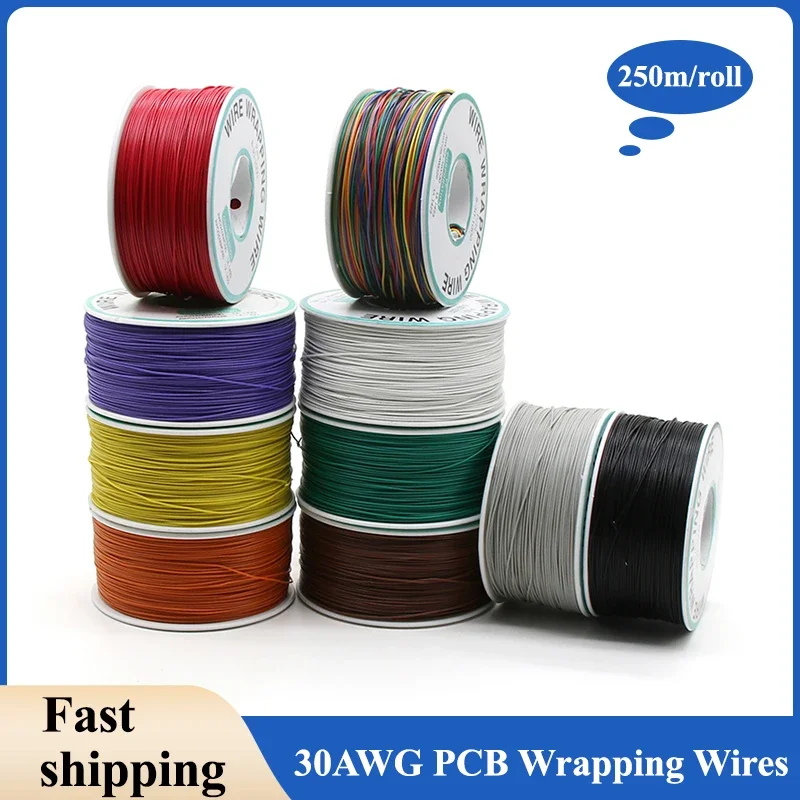 250m-UL1423-30AWG-PCB-Wrapping-Wire-Tin-Plated-Copper-Cable-Breadboard ...
