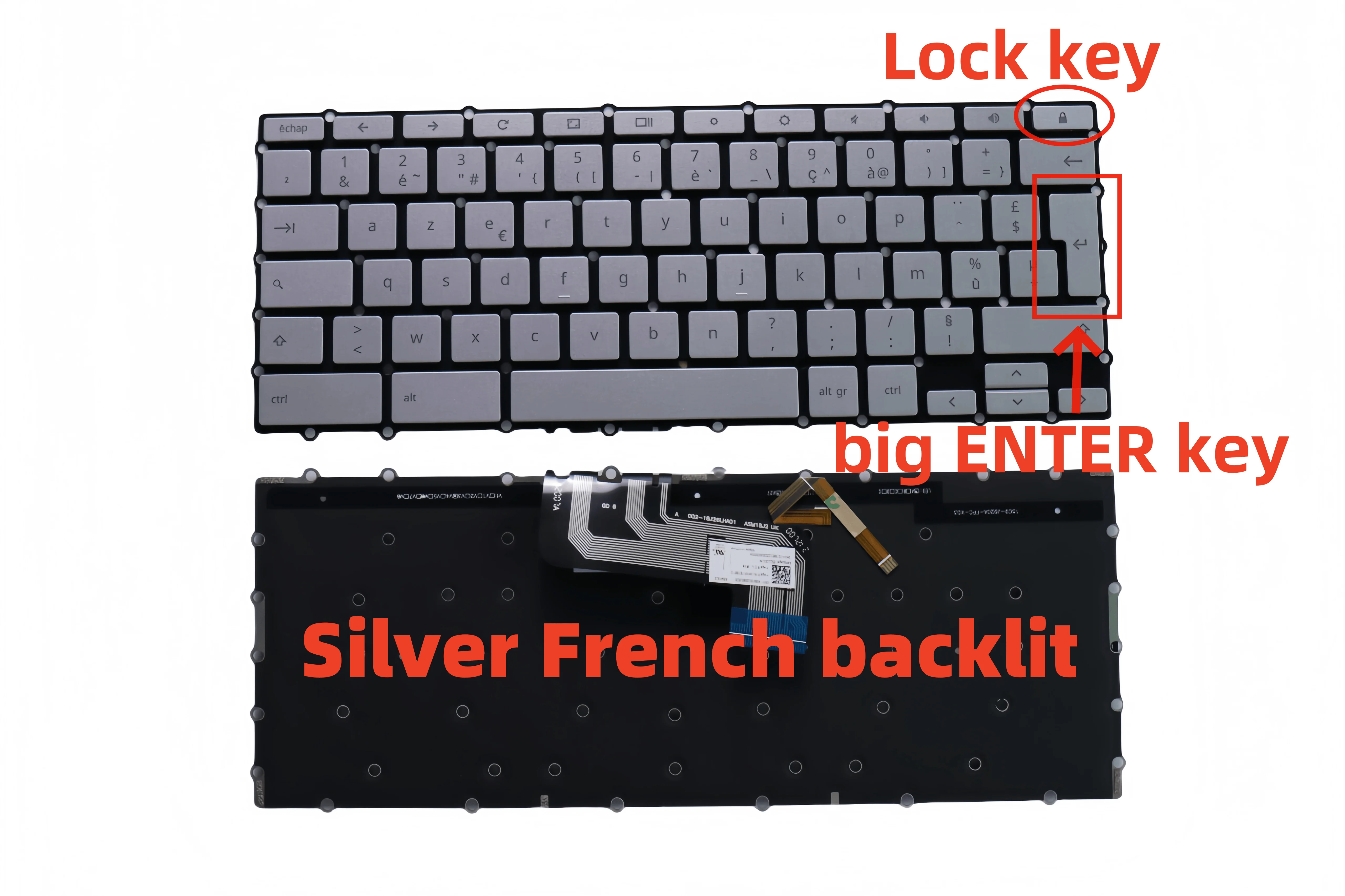 AZERTY French Backlit Keyboard For ASUS Chromebook C434 C434TA C425 ...