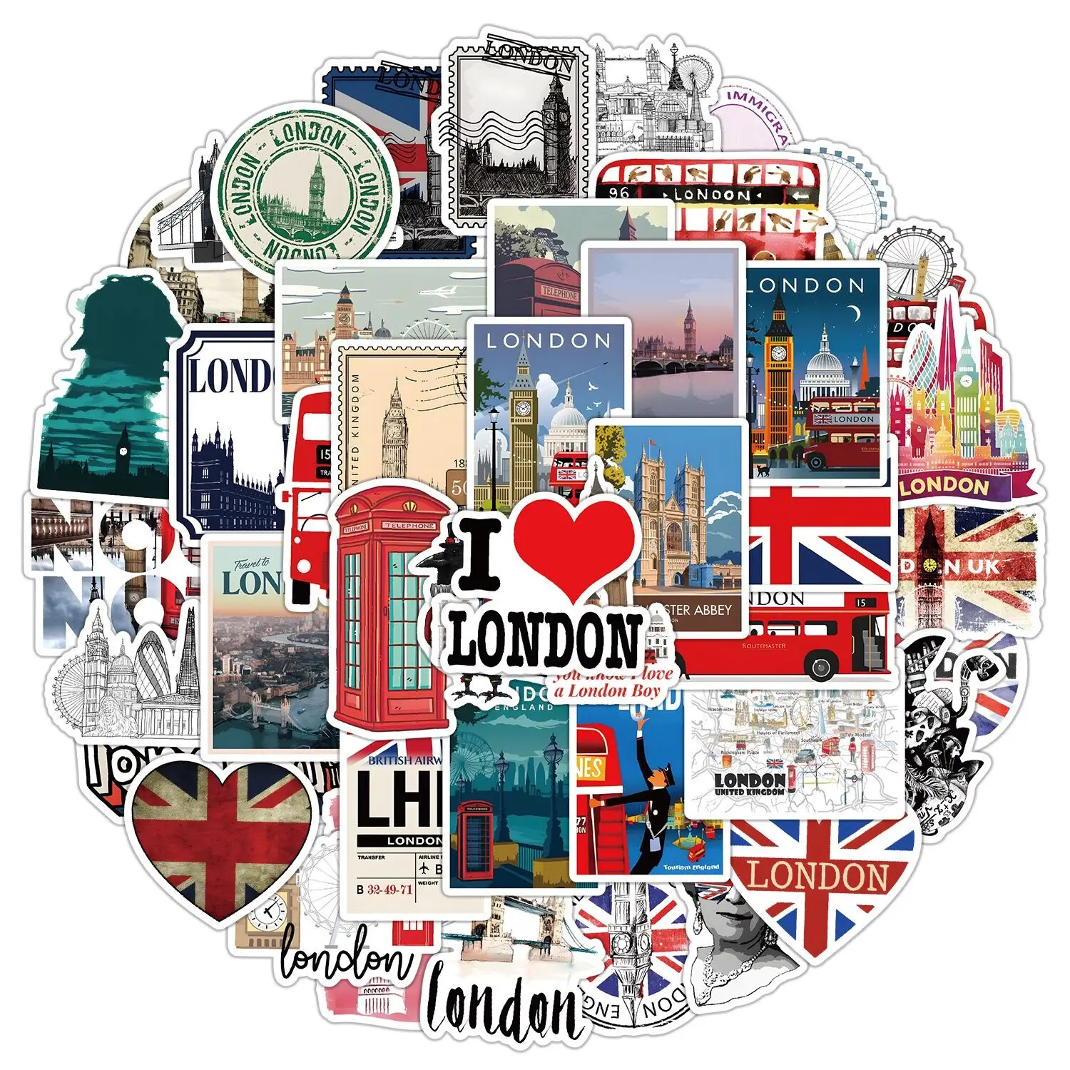10/50PCS Vintage British London Landscape City Travel Stickers ...
