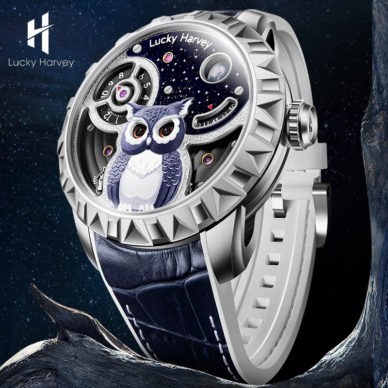 Lucky-Harvey-Limited-edition-Owl-shapes-dial-Automatic-mechanical ...