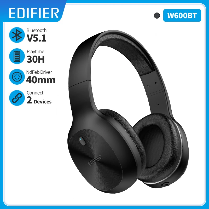 Edifier W600BT Wireless Headphone Bluetooth 5.1 Headset, 30H playback ...