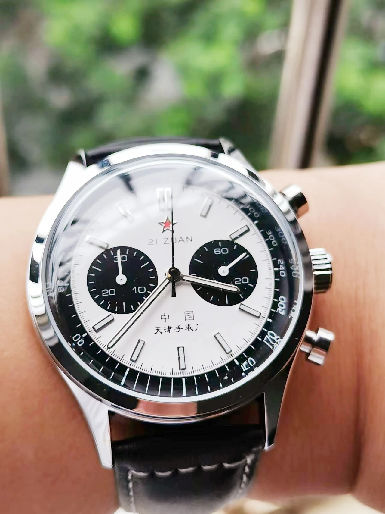 1963 Chronometer Pilot Military Tough Guy Watch Retro Panda Disc Five ...