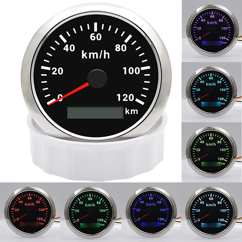 85mm-GPS-Tacho-120-km-h-Tacho-mit-7-Farben-Hintergrund-beleuchtung-f-r ...