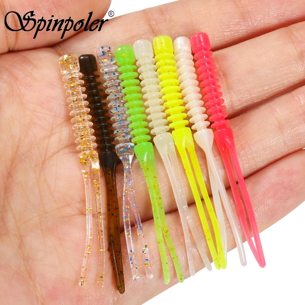 Spinpoler-Ajing-Worm-Soft-Fishing-Lure-Artificial-Bait-55mm-Micro-Jig ...