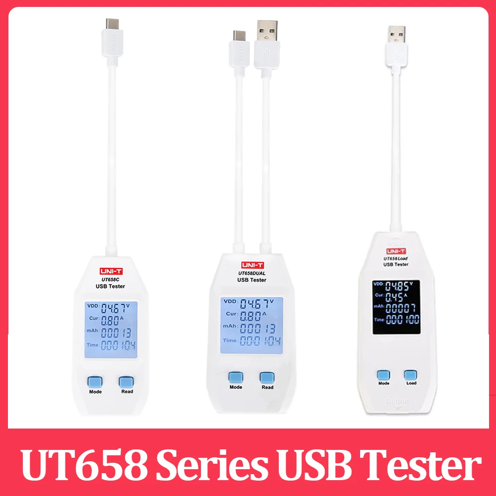 UNI-T UT658 USB Tester Charger Type C Type A Interface Mobile Charge ...