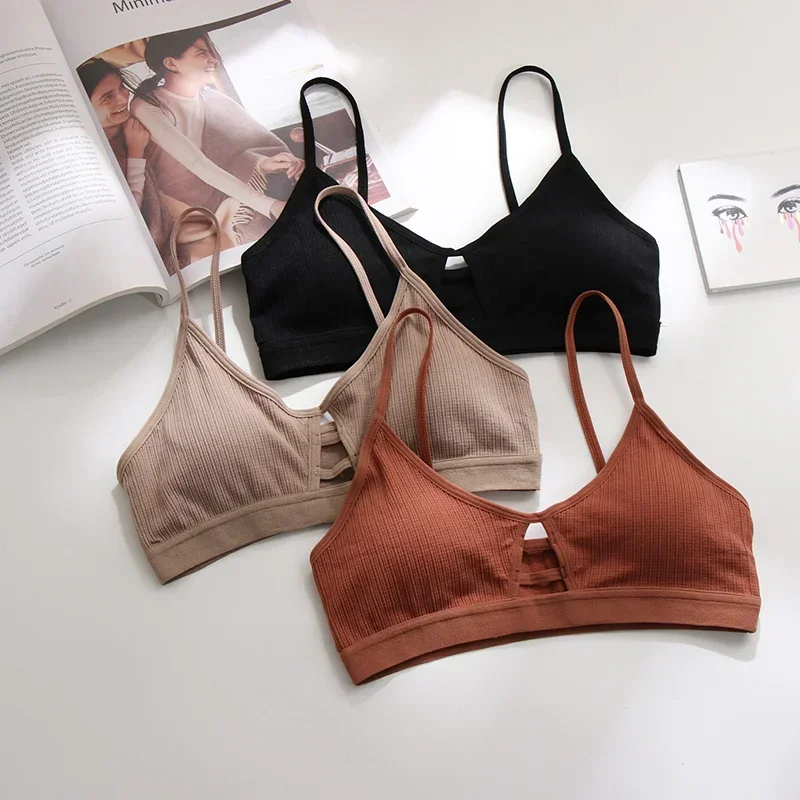 Thin Strap Bralette Sexy Lingerie Seamless Hollow Out Soft Bras for ...