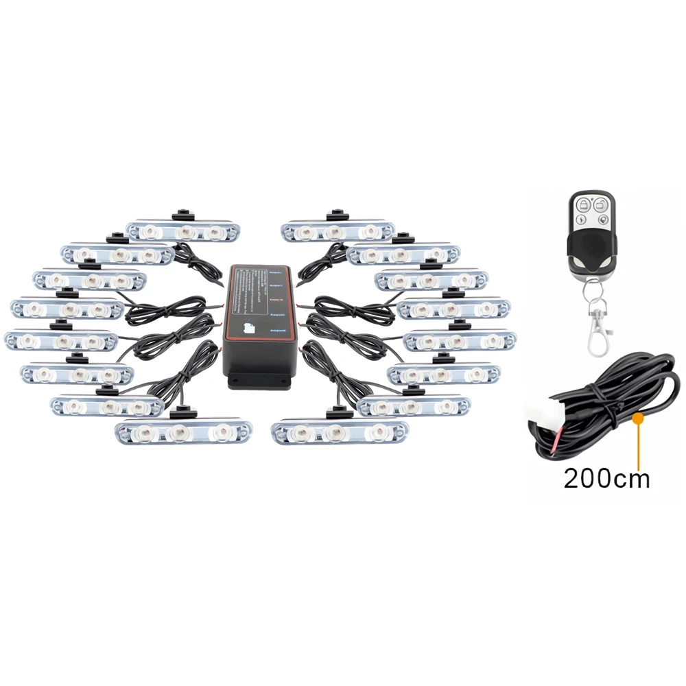 1-Set-16-3-LED-12V-Wireless-Remote-Strobe-Lights-For-Car-Front-Grill ...