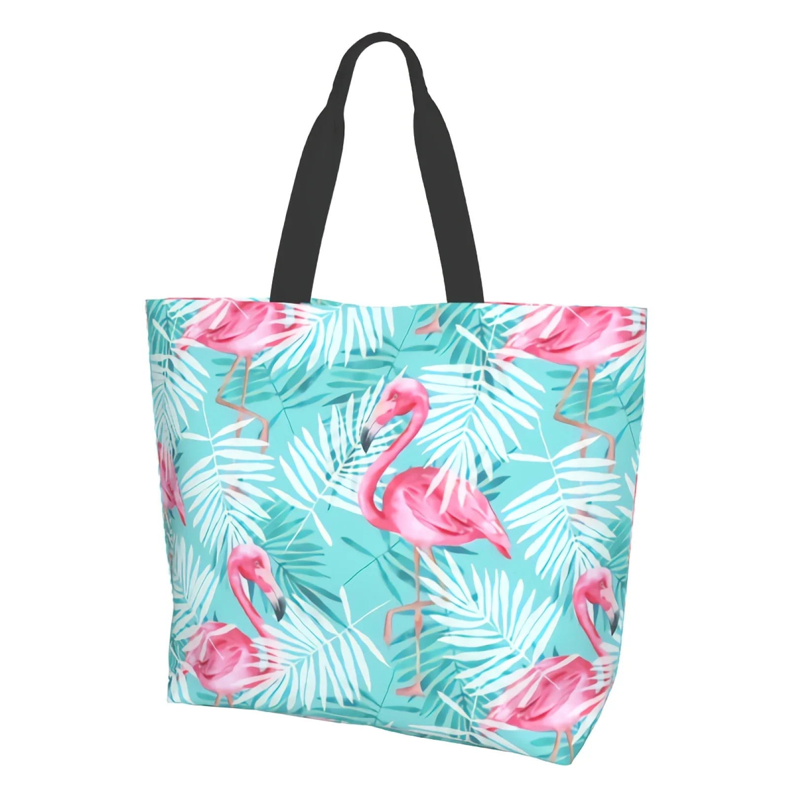 Tropical-Flamingos-Tote-Bag-Women-Casual-Shoulder-Bag-Handbag-Reusable ...