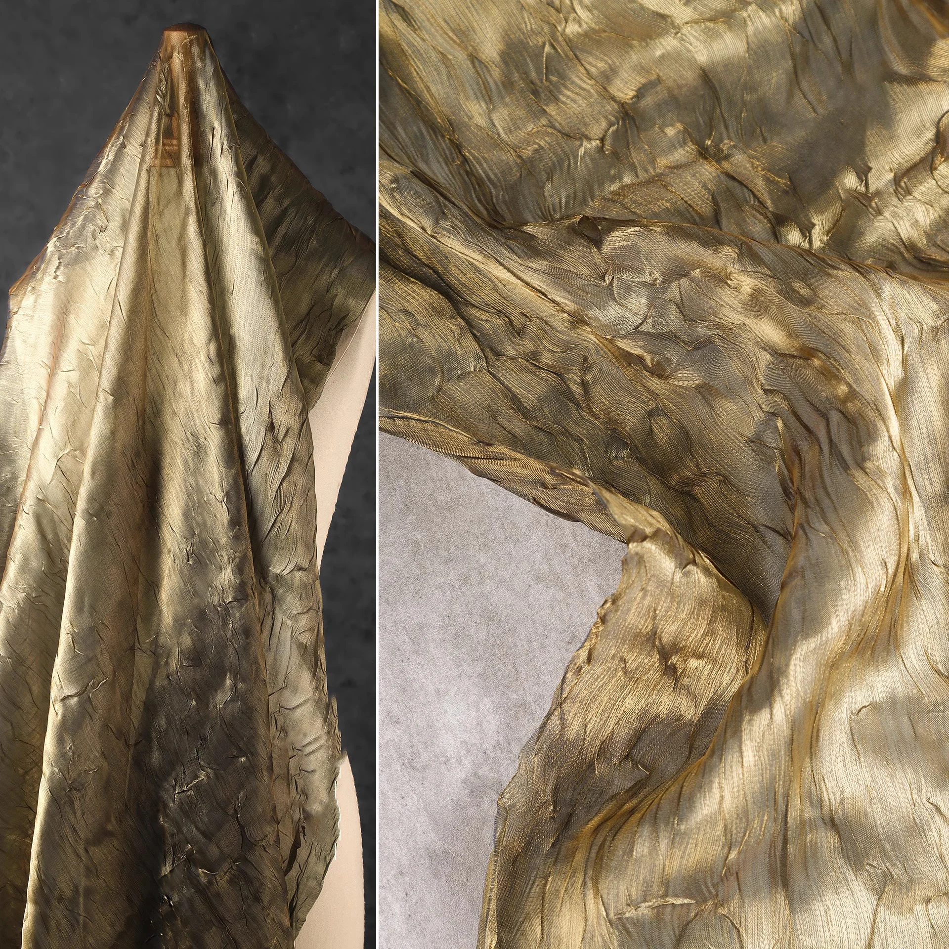 Gold-water-ripple-crepe-crepe-three-dimensional-reflective-texture ...