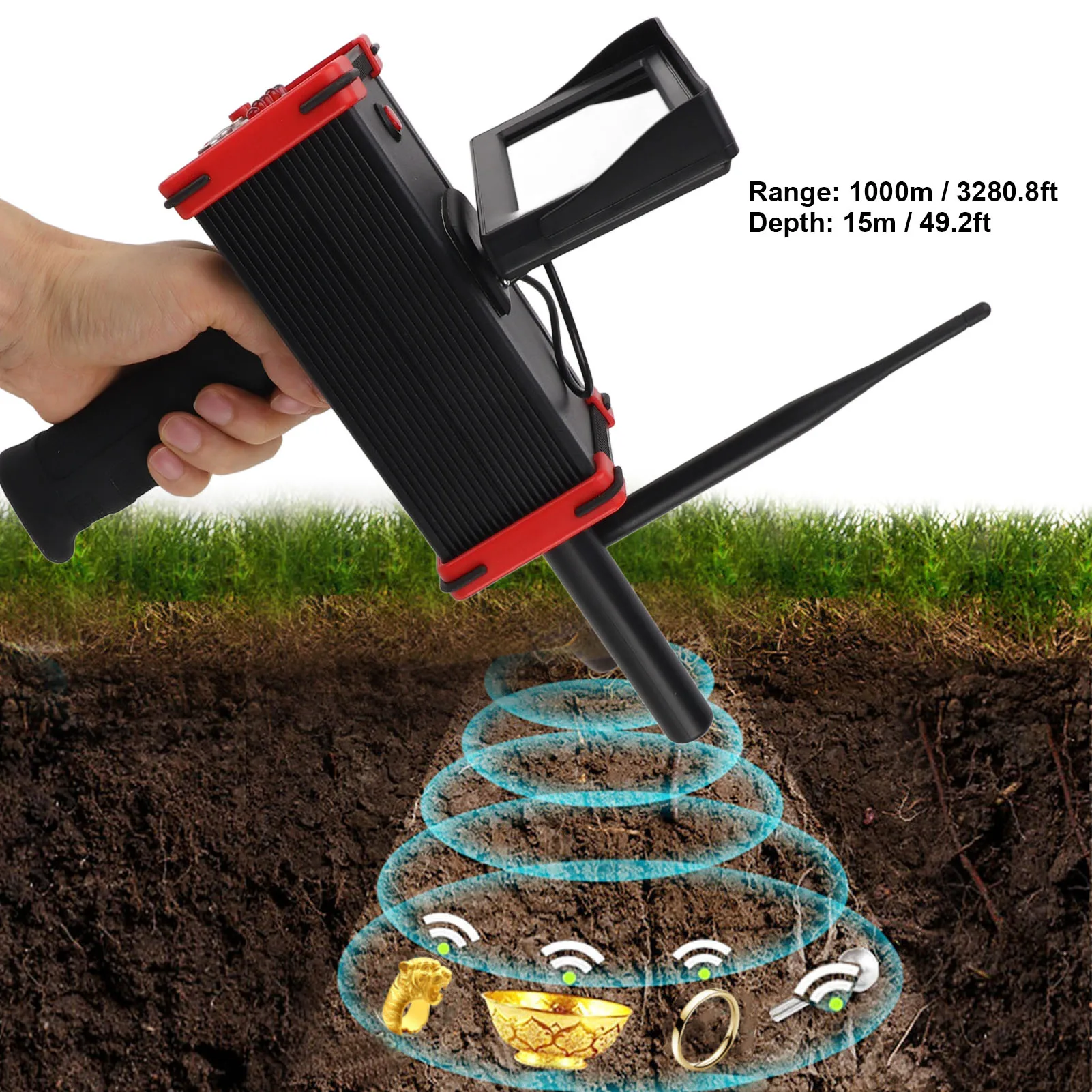Scanner-de-metal-subterr-neo-com-visor-localizador-de-tesouros-ouro ...