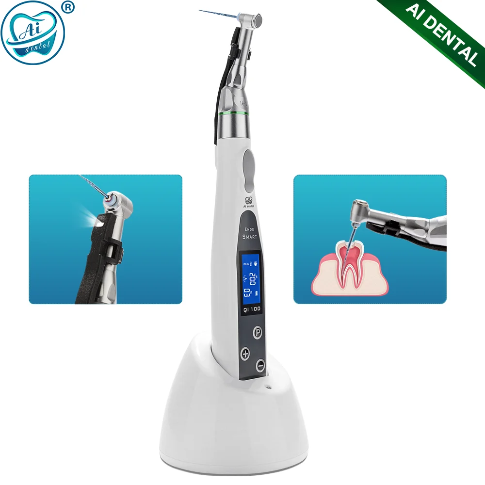 AI-Endo-MT Dental Smart Wireless Endo Motor With LED Lamp 16:1 Standard Contra Angle Handpiece ...