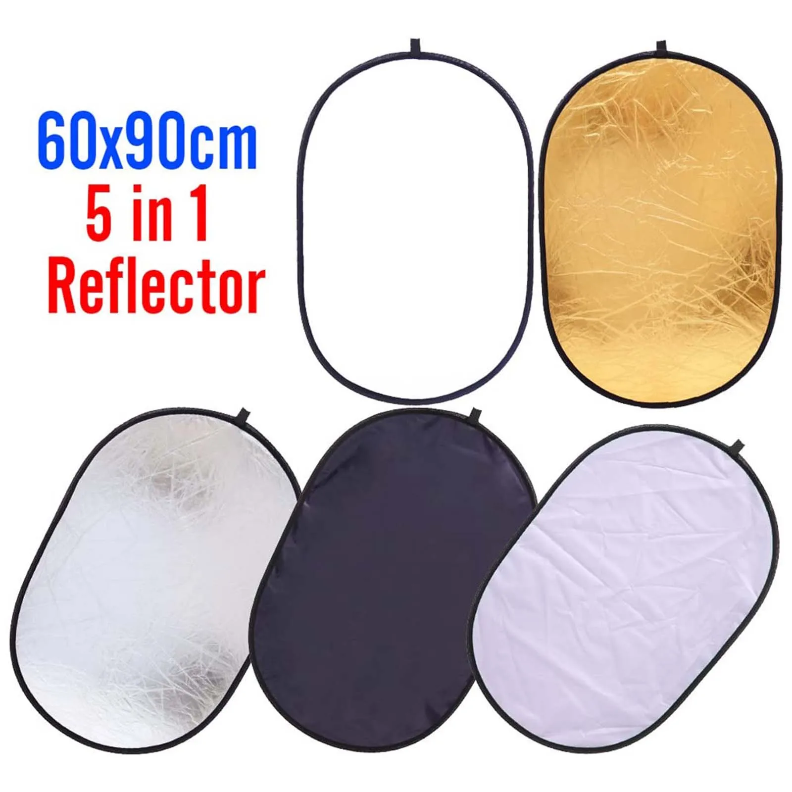 5 In 1 Portable Reflector Collapsible Light Round Photography Reflector ...
