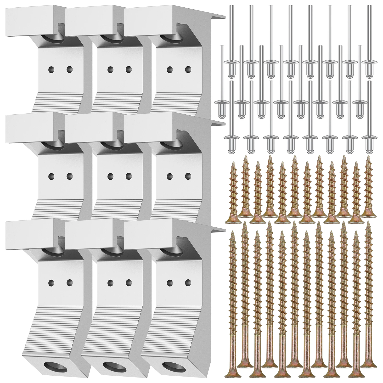60-30-Pcs-Squeaky-Floor-Repair-Kit-Aluminum-Alloy-Solid-Floor-Clearance ...