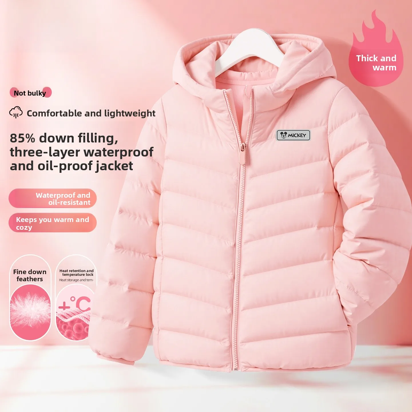 Girls' Fce Lined down Jaet Pink Warm Children's Winter Clothes Casual ...