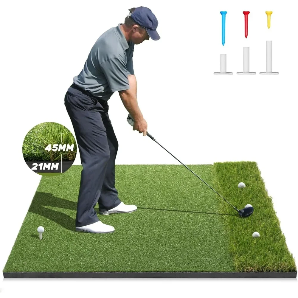 Garage-artificial-turf-golf-course-mat-5x4-feet-thick-e-shaped-hitting ...