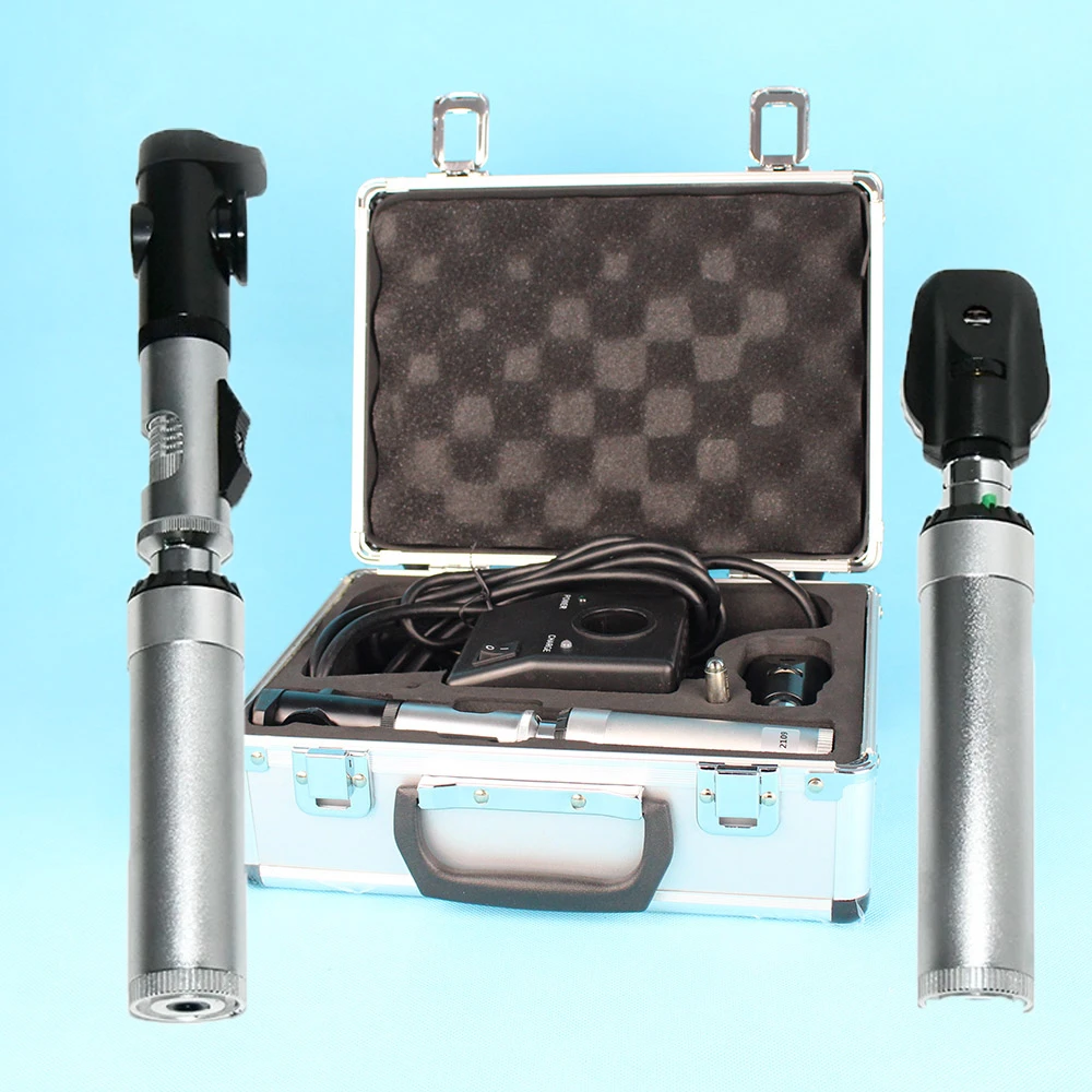 Direct Ophthalmoscope Retinoscope Combination Set With Aluminium Carry Case Ophthalmic ...
