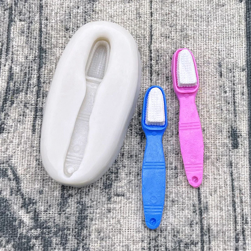 Toothbrush Silicone Sugarcraft Mold Resin Tools Cupcake Baking Mould ...
