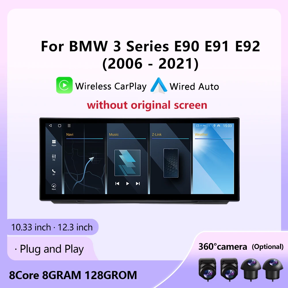 Android auto car play for BMW 3 Series E90 E91 E92 2006- 2021 Wireless ...