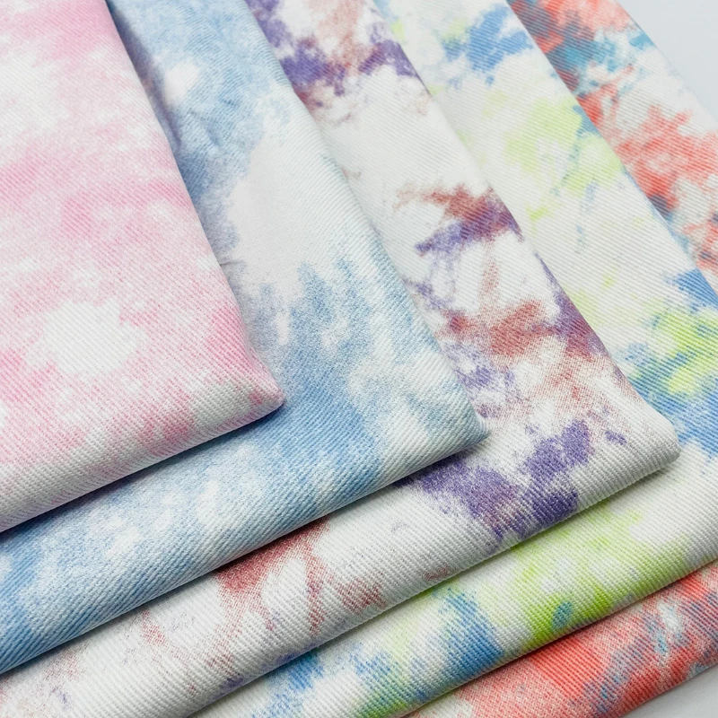 Two Color Tie Dye Ink Printing Denim Fabric Coat Pants Shirt Bag Doll ...