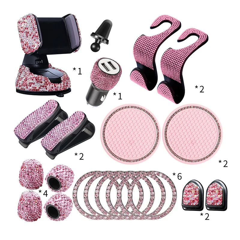 20Pcs-Set-Rhinestone-Car-Phone-Holder-Universal-Auto-Interior-Hooks ...