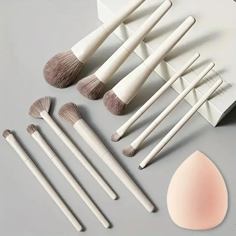 10-Piece-Premium-Makeup-Brush-Set-with-Blending-Sponge-Synthetic-Kabuki ...