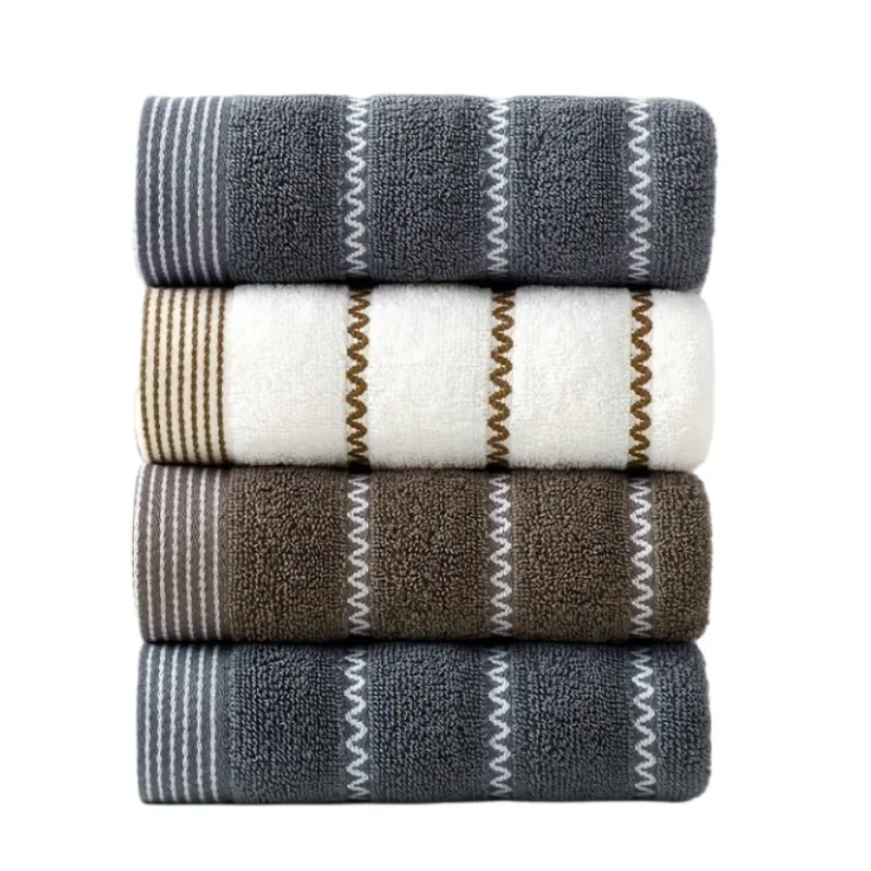 1/2/3PCS Bathroom Cotton Towel Sets Household Towels Wave Bath Hand ...