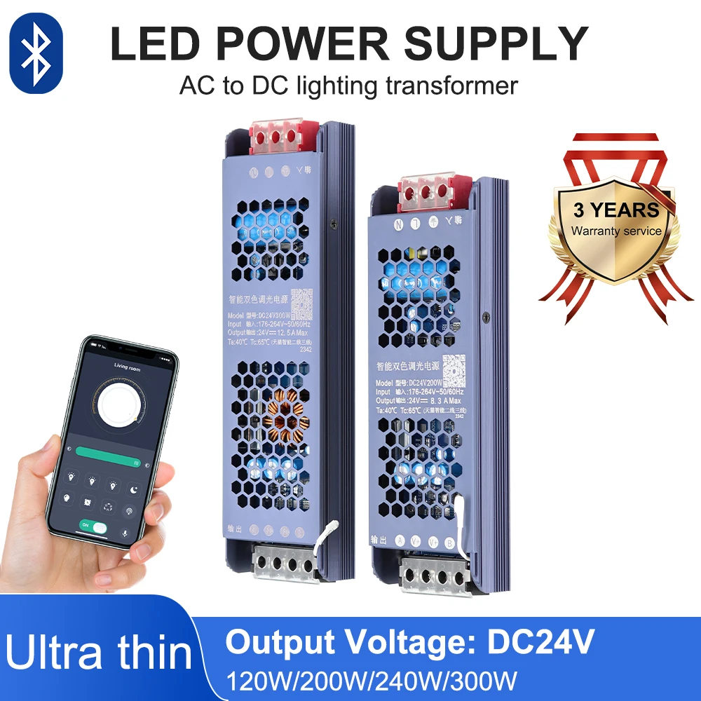 Dimmable-LED-Power-Supply-Bluetooth-24V-LED-Transformer-200W-300W-for ...