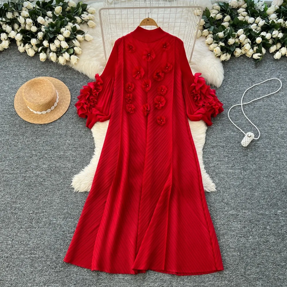 Chic Elegant Three-dimensional floral rhinestone Vintage Dress Elegant ...