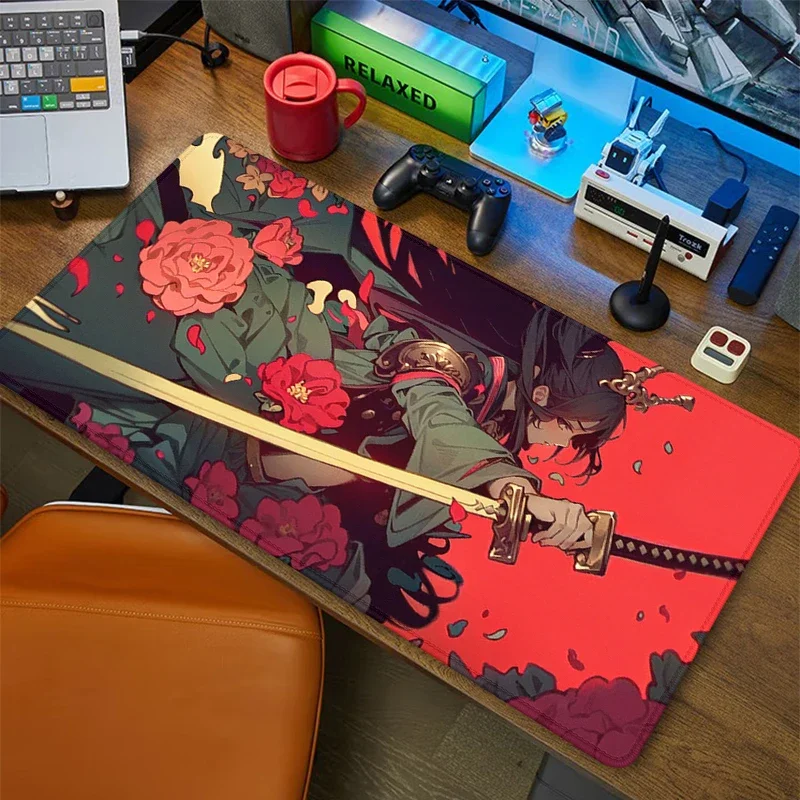 Japanese-Samurai-Mouse-Pad-Large-Gaming-Accessories-Mousepad-Gamer-Desk ...